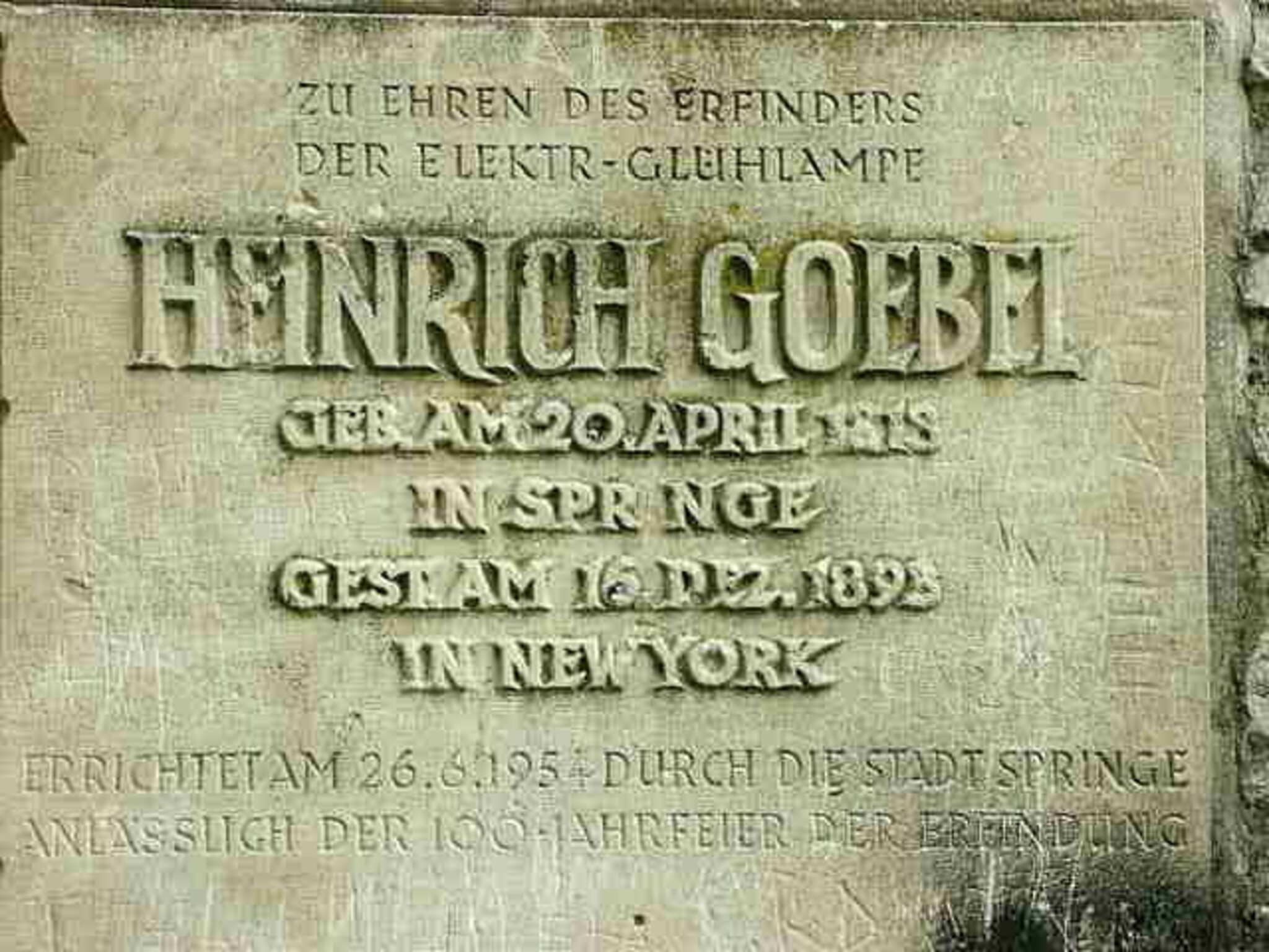 Zum Jahrestag des Todes des Springer Idols Heinrich Göbel - Springe