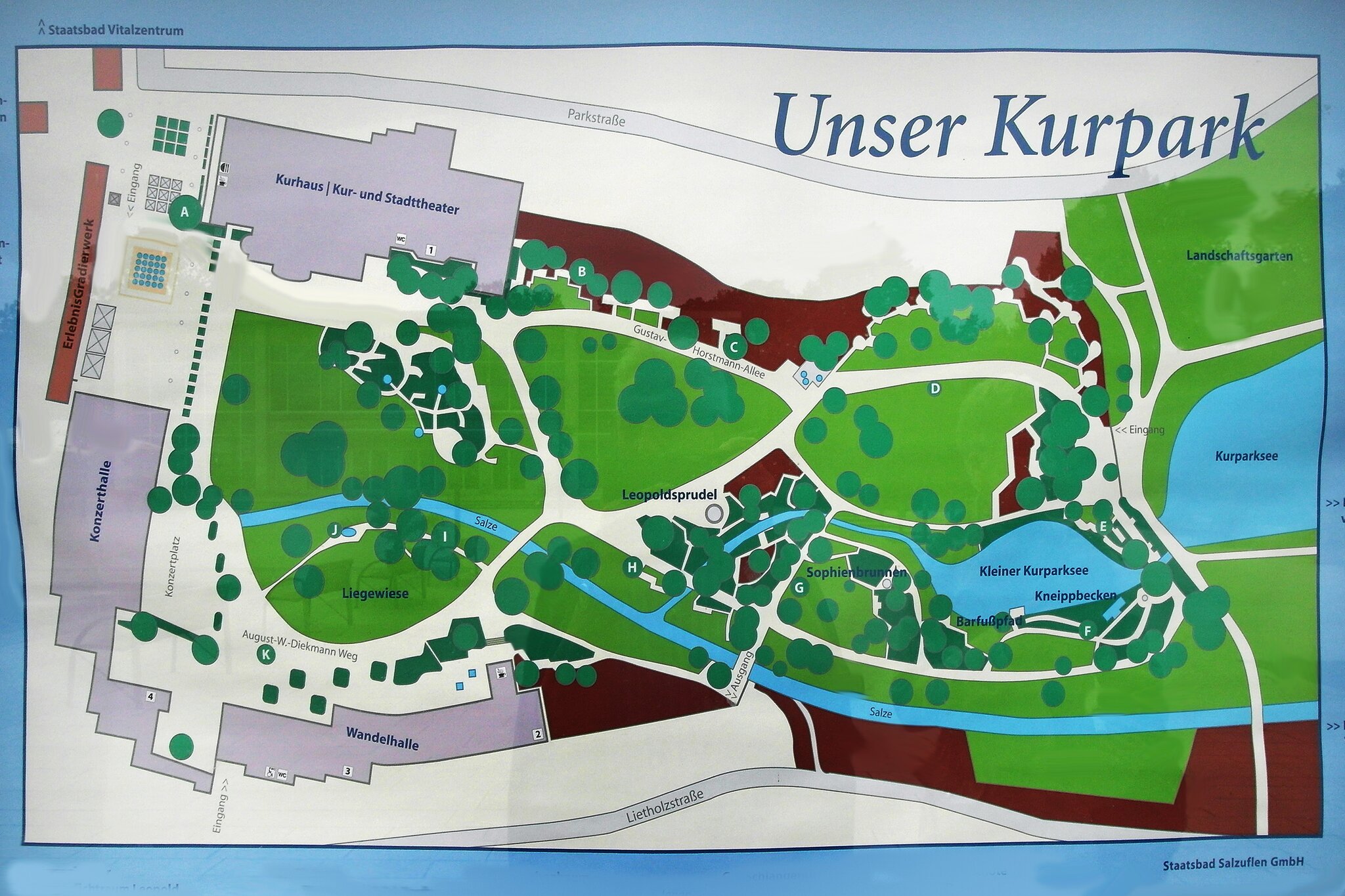 Info-Plan des Kurparks von Bad Salzuflen - Bad Salzuflen