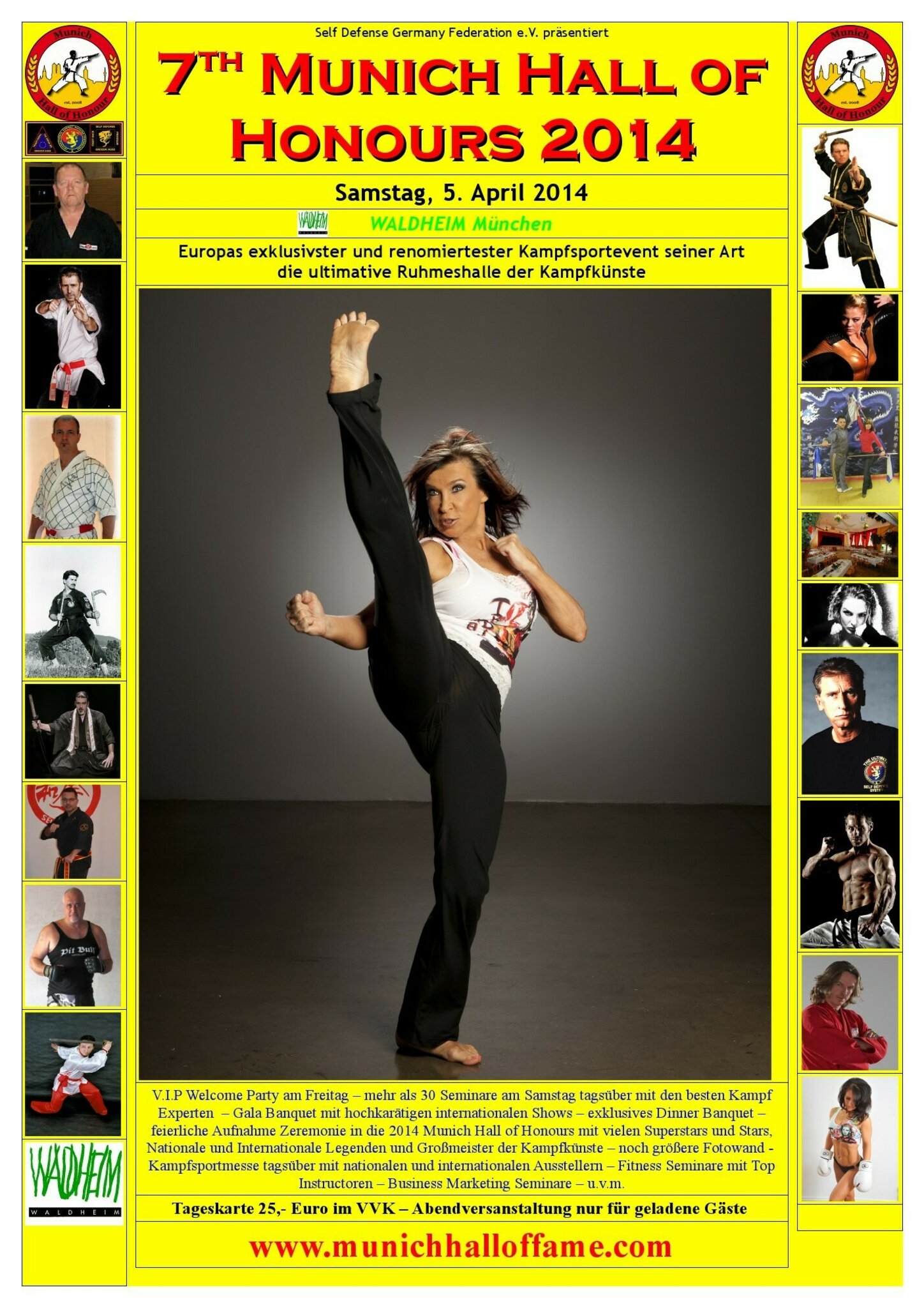 US Star Cynthia Rothrock auch 2014 bei der 7. Munich Hall of Honours ...