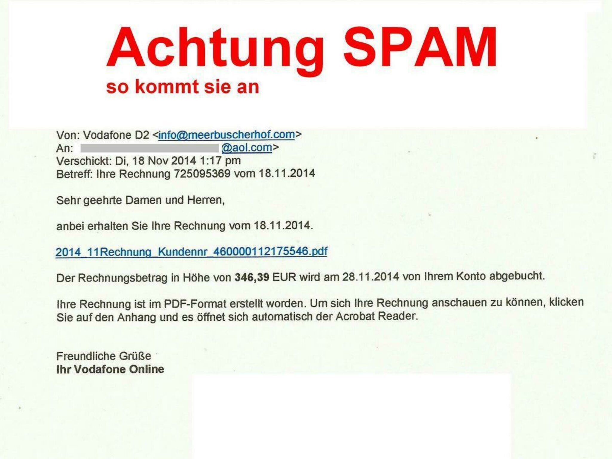 SPAM - Pishing mails Beispiele - Augsburg