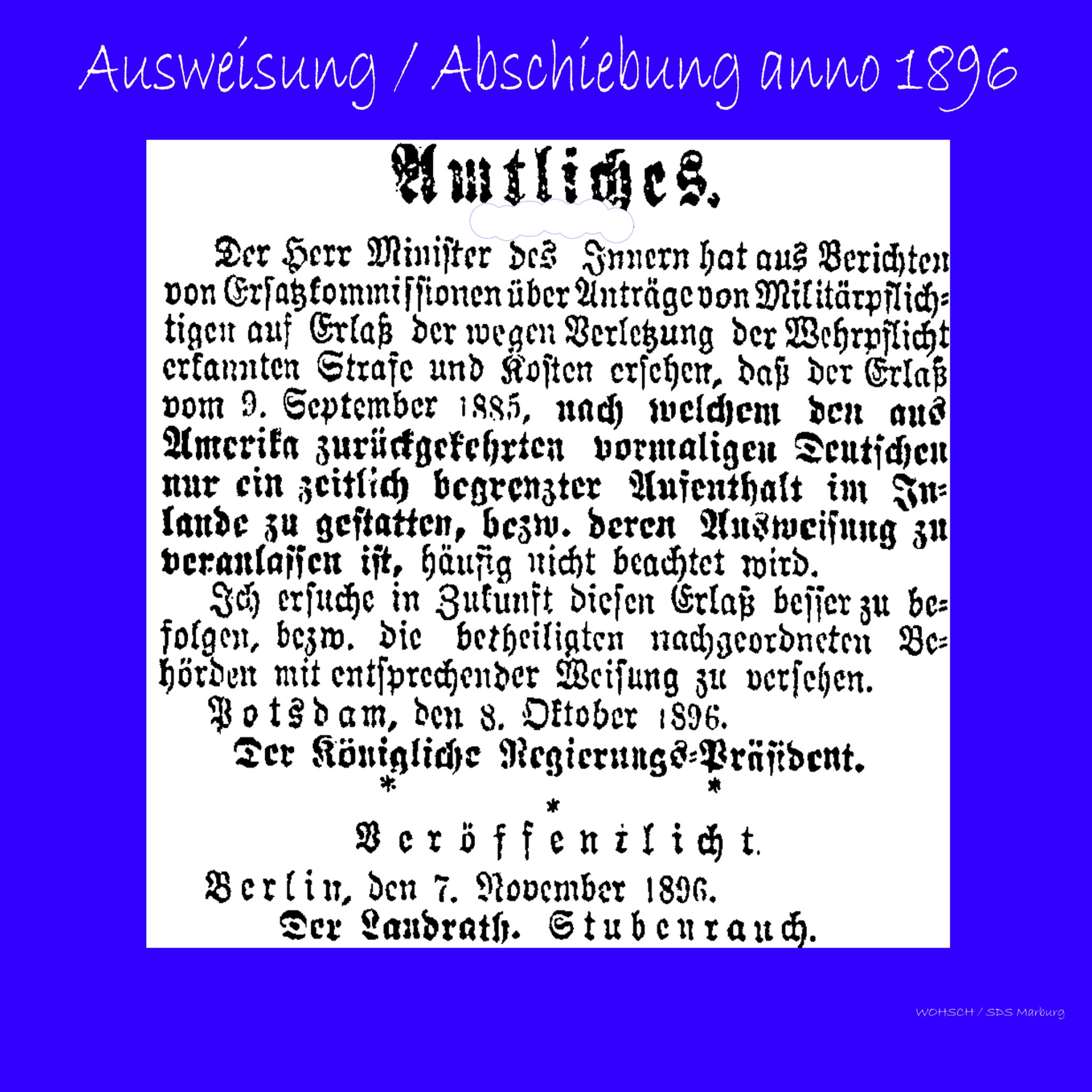 Amtliches wegen Abschiebung / Ausweisung ... - Berlin