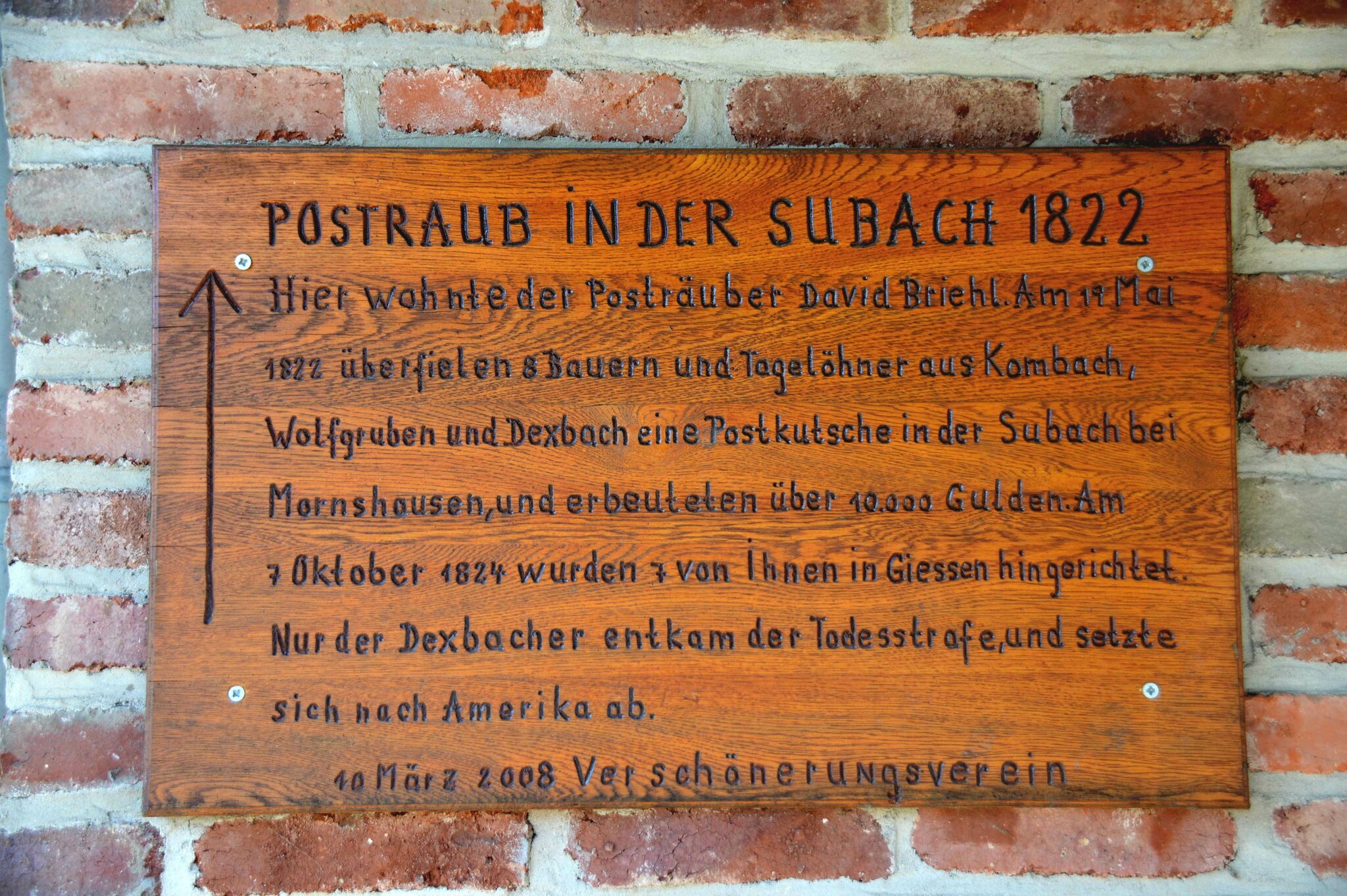 Auf den Spuren des Posträubers David Briel in Dexbach. - Marburg