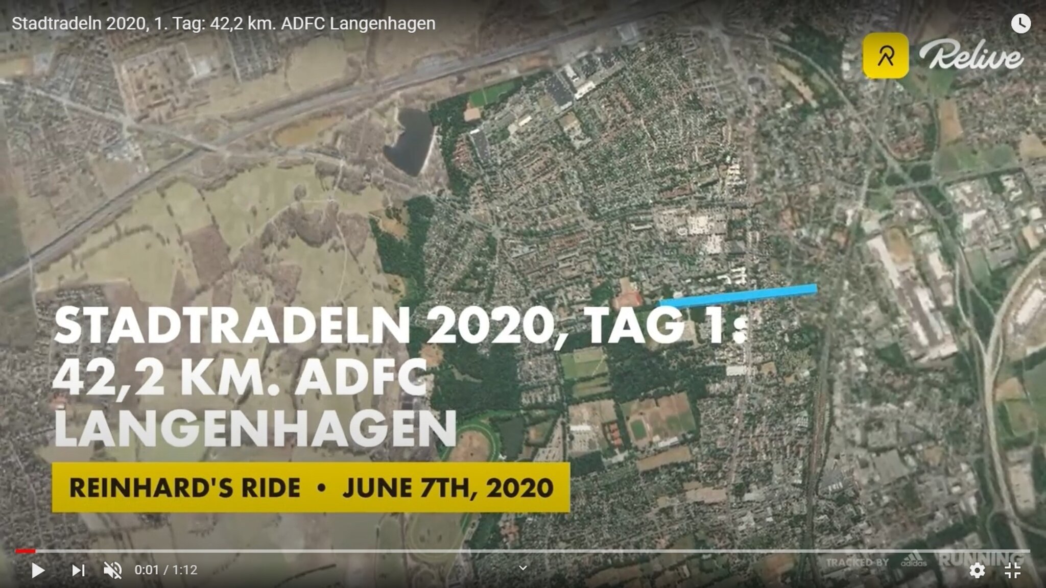 Video - Stadtradeln 2020, Tag 1. 42,2 km: ADFC Langenhagen - Langenhagen