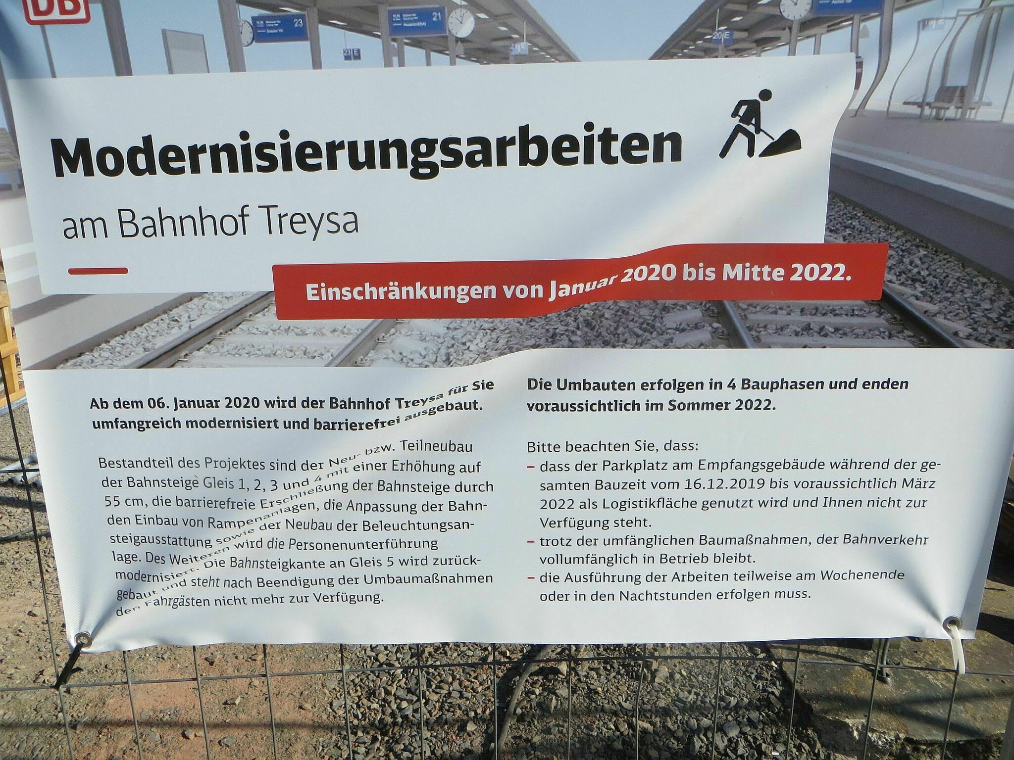 Umbau des Bahnhofs Treysa im Jahr 2020 - Schwalmstadt