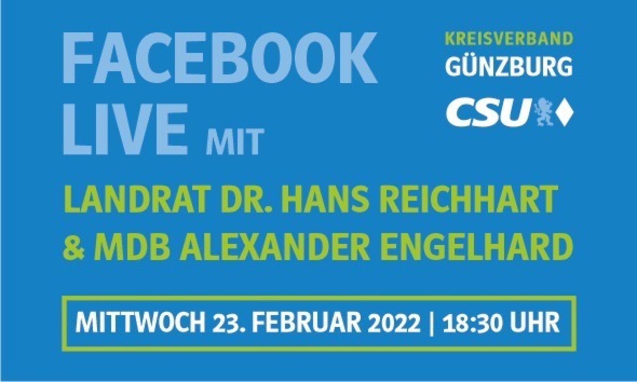Facebook live mit Landrat Dr. Hans Reichhart und Bundestagsabgeordnetem ...