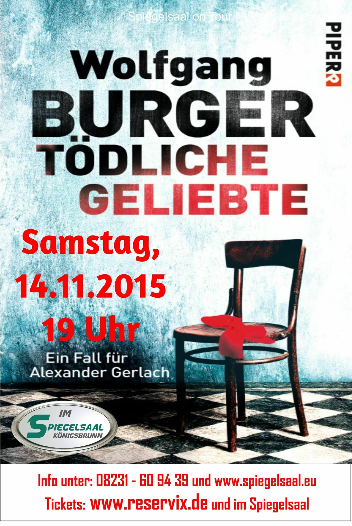 Krimilesung - Wolfgang Burger - Tödliche Geliebte - Ein Fall für ...