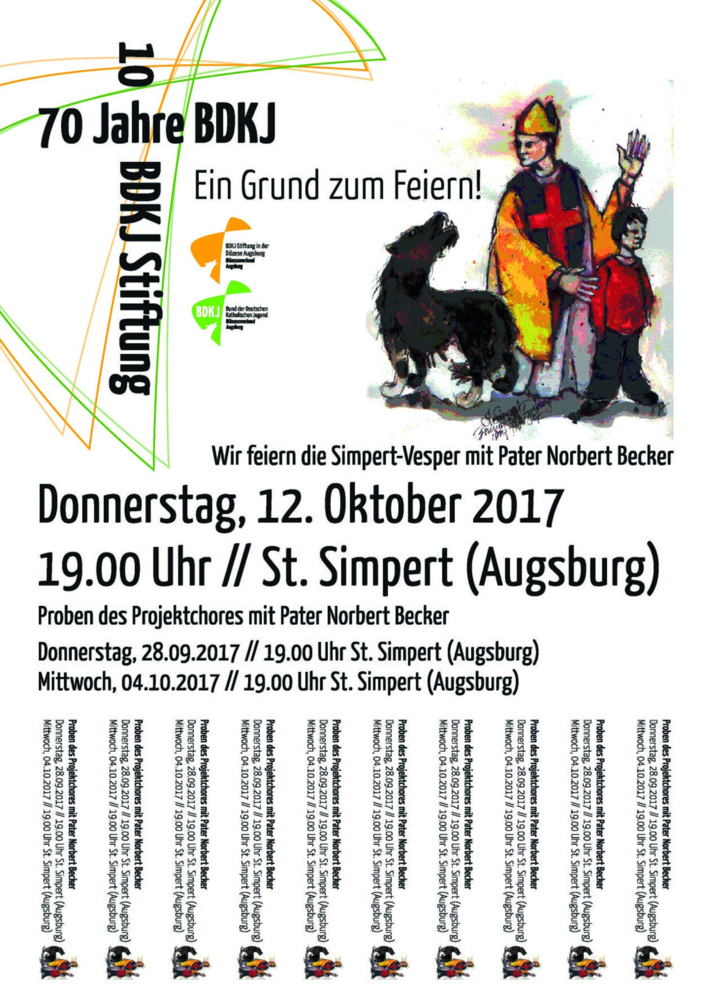 Projektchor zur Bischof-Simpert Vesper mit Pater Norbert Becker