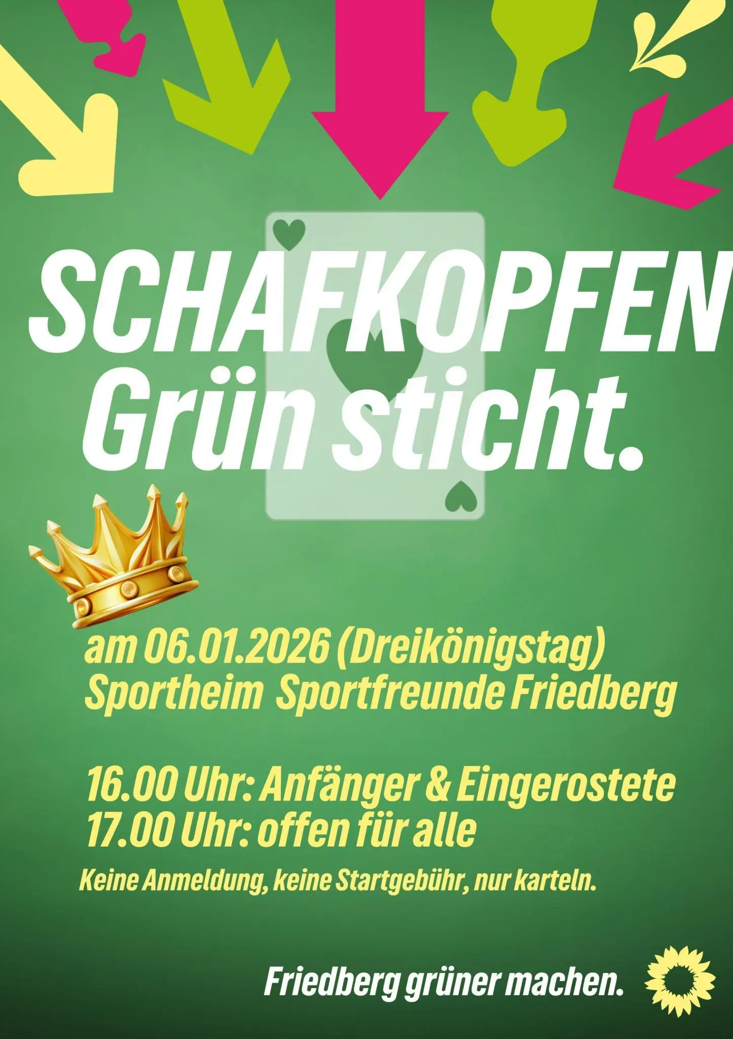 Grün sticht! Friedberger Grüne laden zum Dreikönigs-Schafkopfen