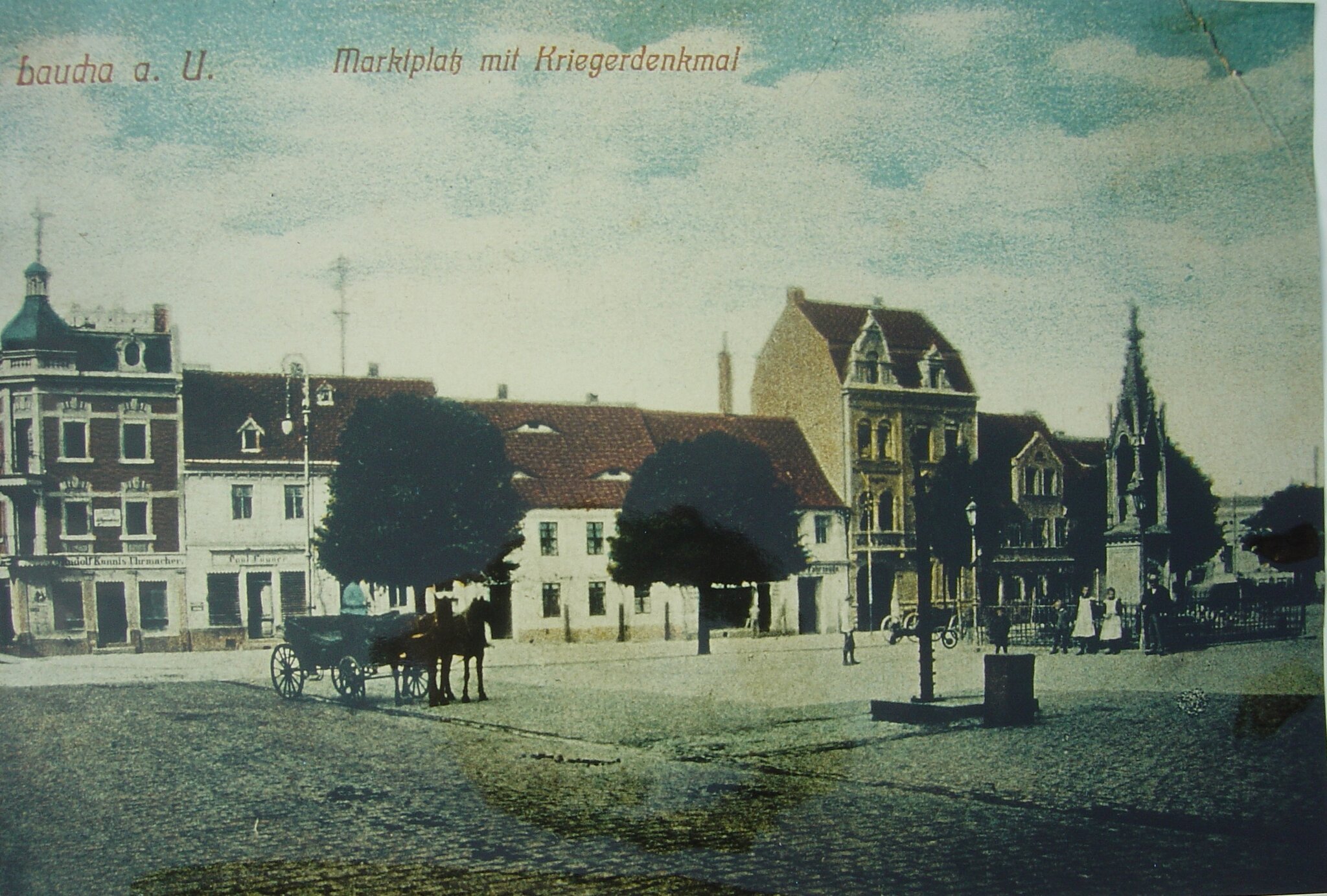 6. Historisches Bild aus Laucha an der Unstrut, Hier der Markt. Noch ...