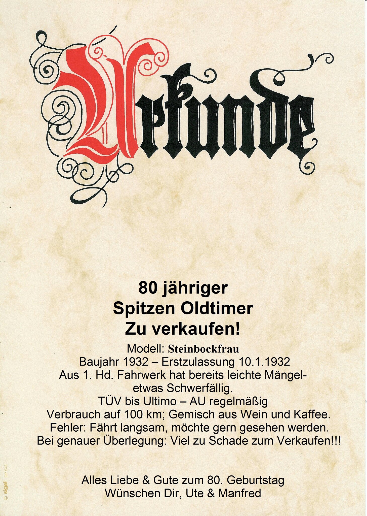 80 zigjähriger Spitzen Oltimer zu verkaufen