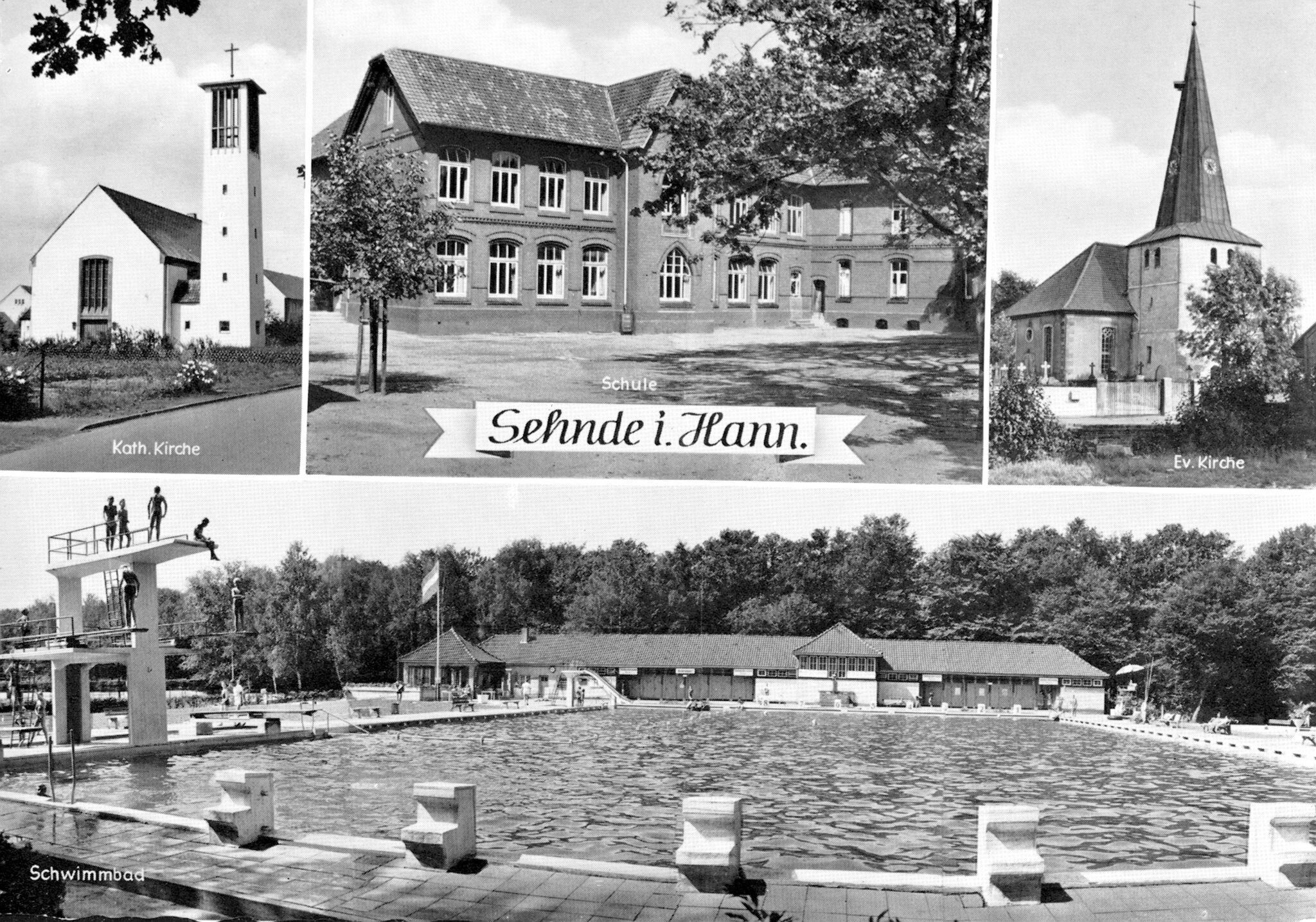 Alte Postkarten von in Sehnde. Ein Scann von einer Glasplatten-Fotografie.